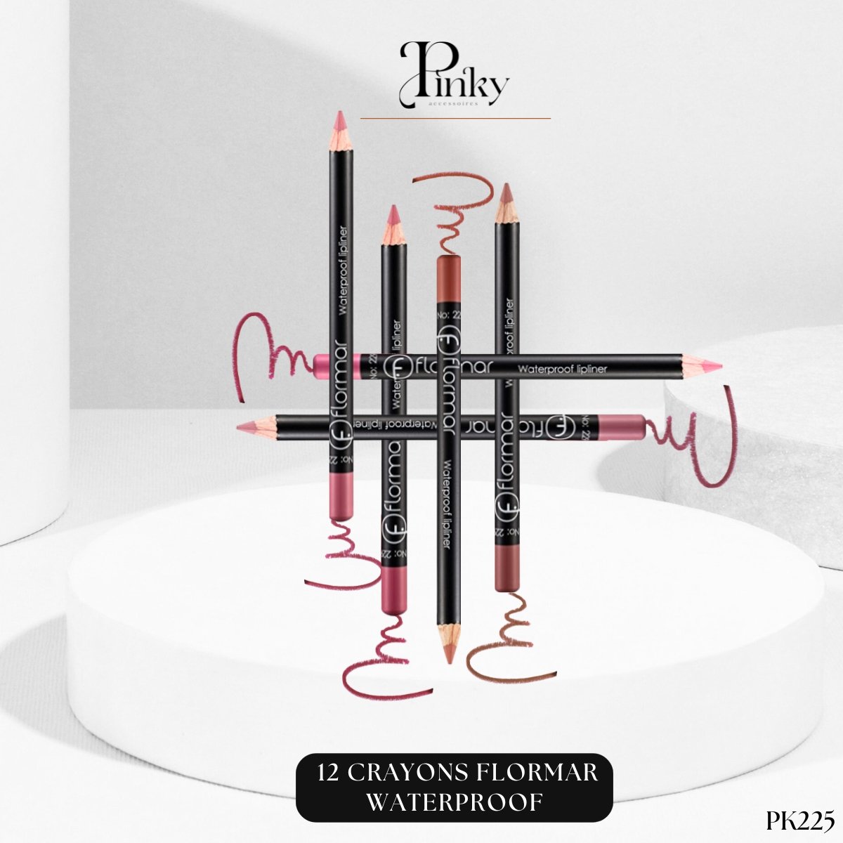 Flormar Crayons contour des lèvres 12 Couleurs PK225 - Pinky